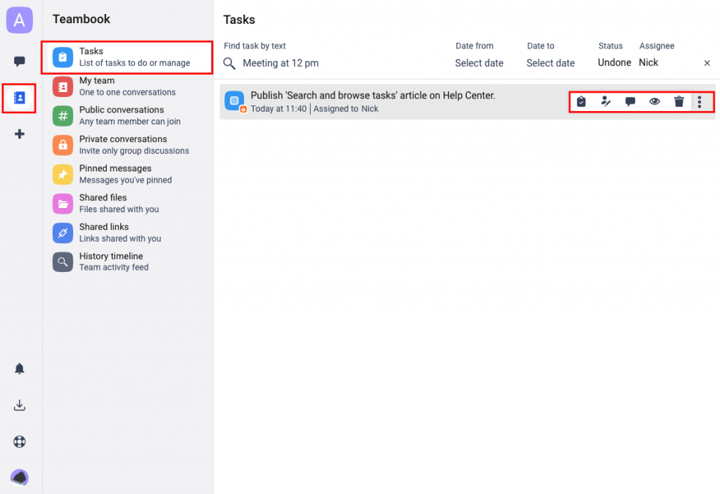 Set the task status – Сhanty Help Center