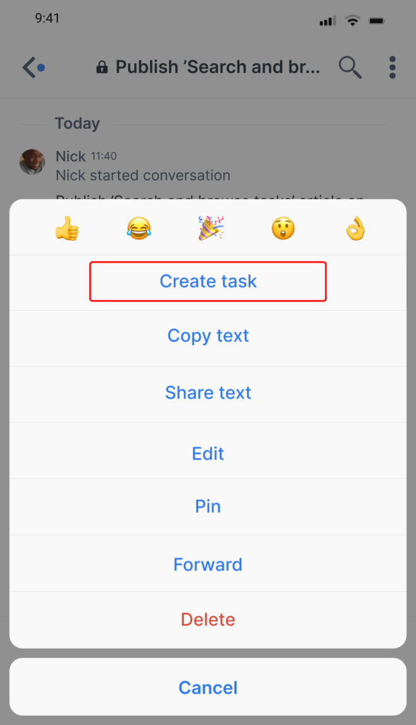 Turn a Message Into a Task – Сhanty Help Center