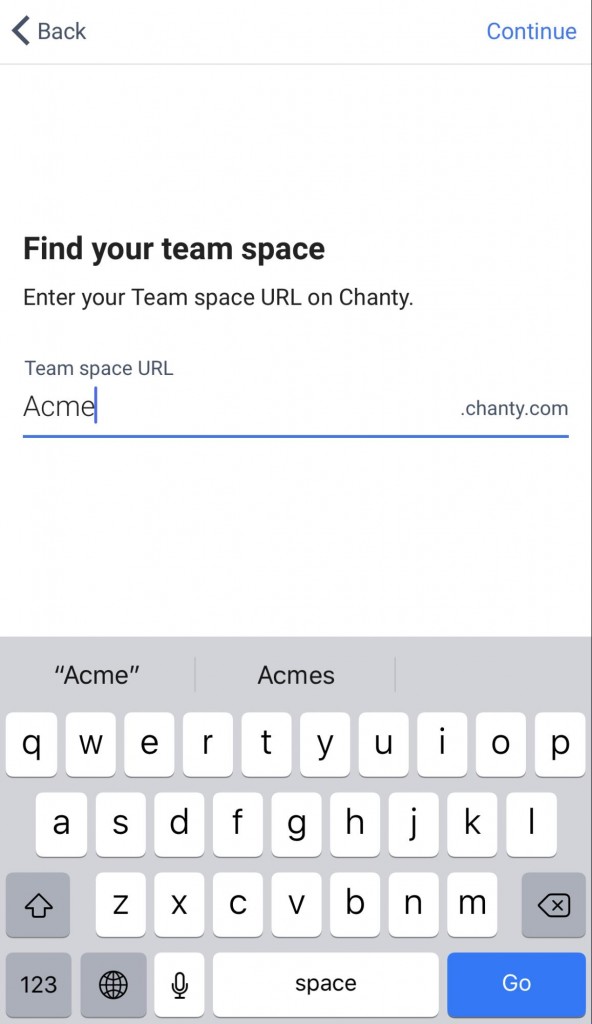 Sign In to an Existing Team Space – Сhanty Help Center