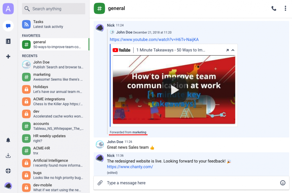 Forward Files and Links – Сhanty Help Center